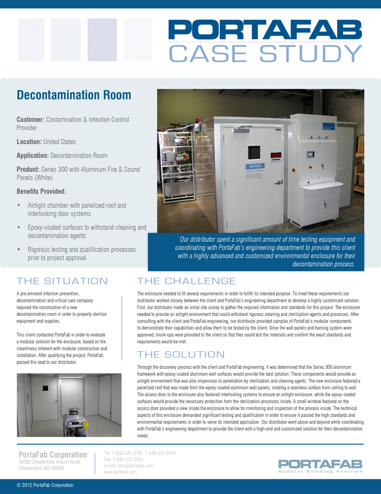 PortaFab Case Study | Decontamination Room